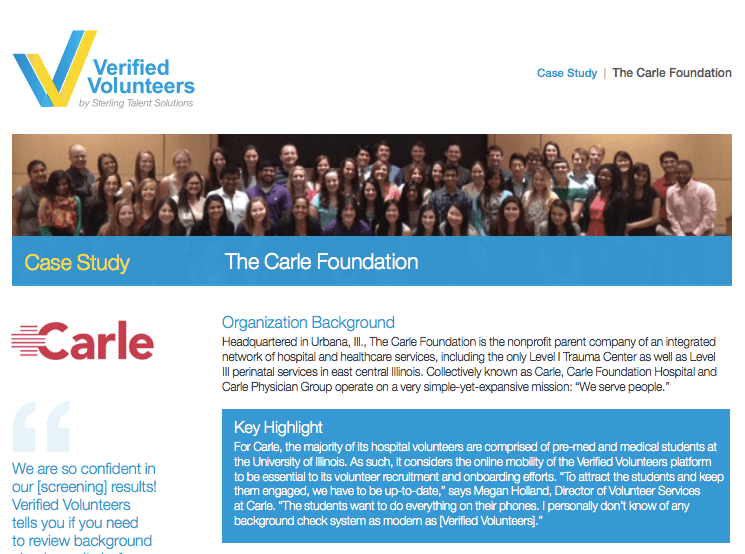 Case Study: The Carle Foundation - Sterling Volunteers