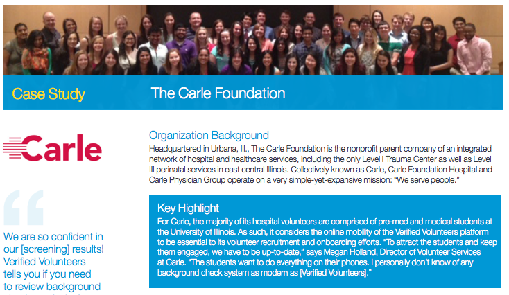 Case Study: The Carle Foundation - Sterling Volunteers